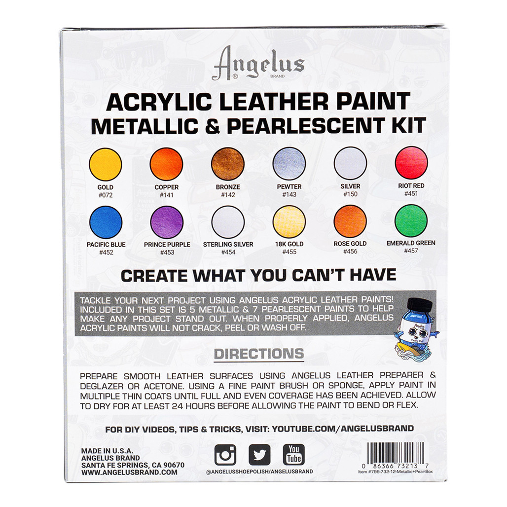 Angelus Leather Paint Metallic & Pearlescent Kit