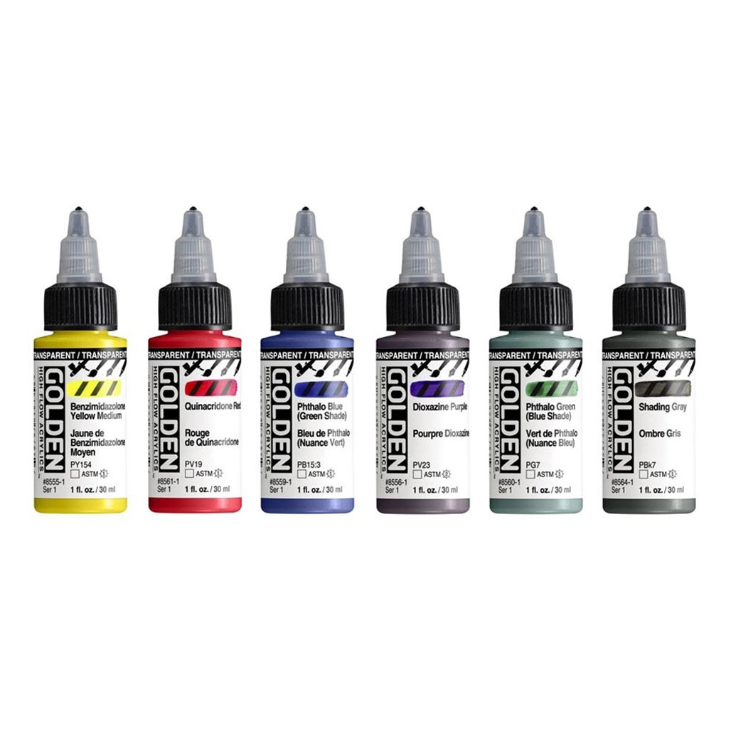 Golden High Flow 6-Color Airbrush Set