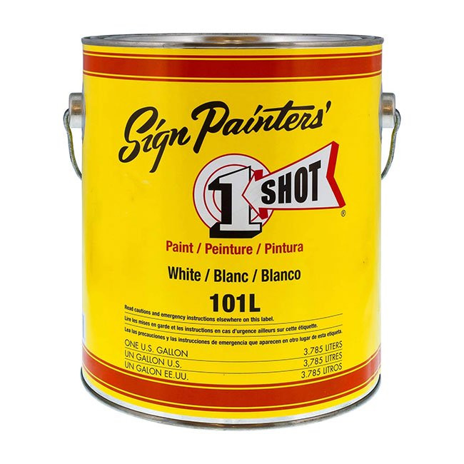1 Shot Lettering Enamel, Lettering White, 1 Gallon