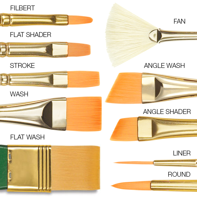 Princeton Series 4350 Lauren Golden Synthetic Short Handle Brushes