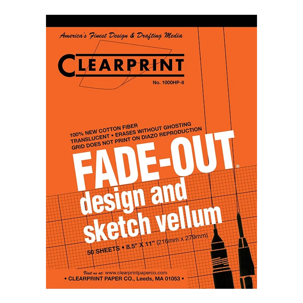 Clearprint 1000H Fade-Out Design Vellum Pad, 8.5" X 11"