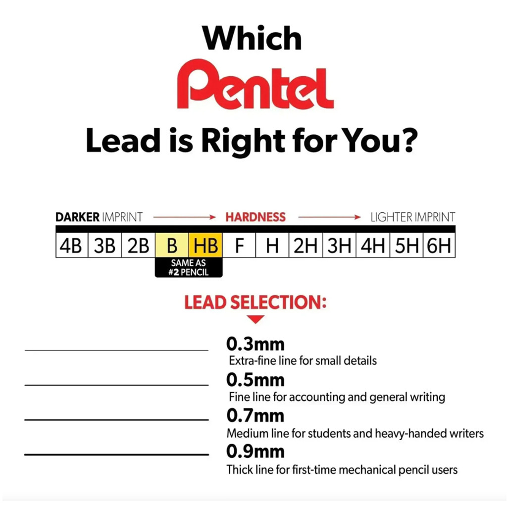 Pentel Super Hi-Polymer Mechanical Pencil Leads
