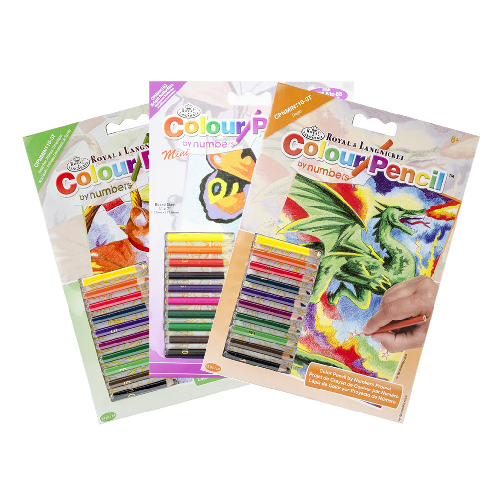 Royal & Langnickel Color Pencil By Number Mini Kits