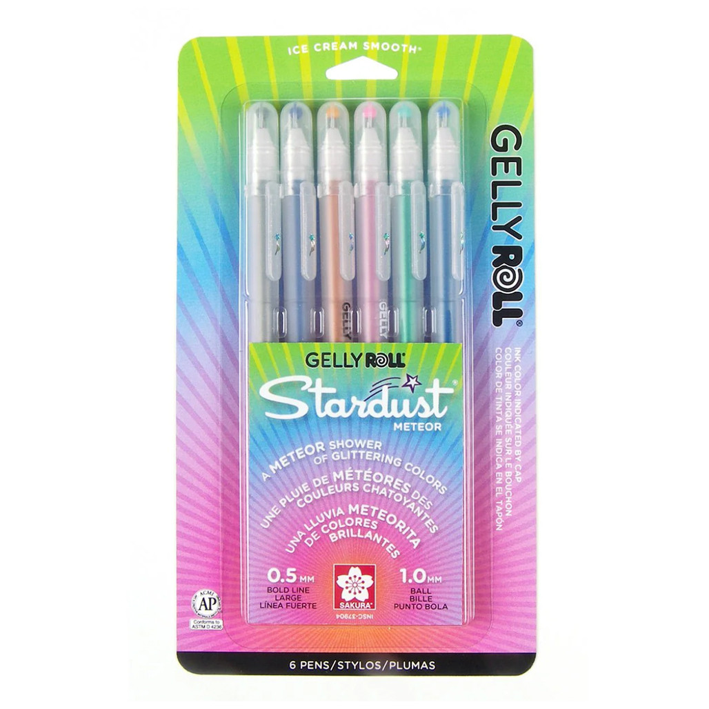 Sakura Gelly Roll Stardust Meteor 6-Color Glitter Gel Pen Set