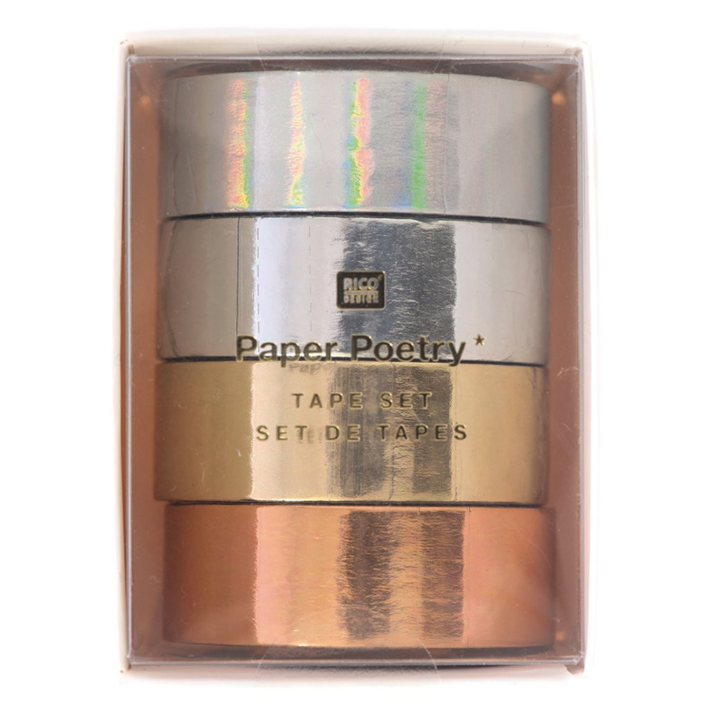 Rico Design Paper Poetry Metallic Tape Set