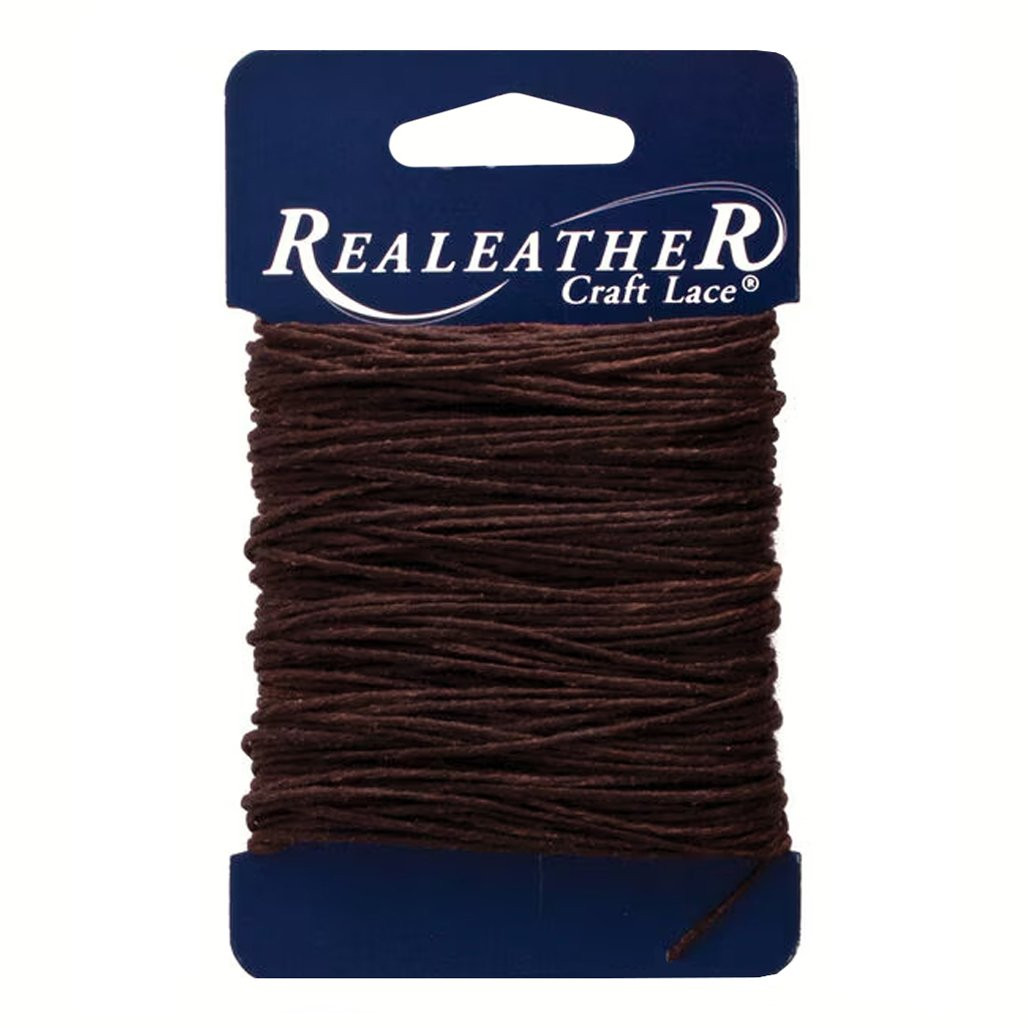 Realeather Brown Waxed Thread, 25 Yards
