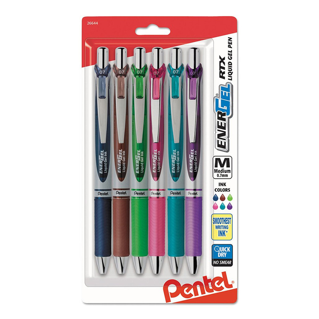 Pentel EnerGel RTX Medium Retractable Liquid Gel Pen Set