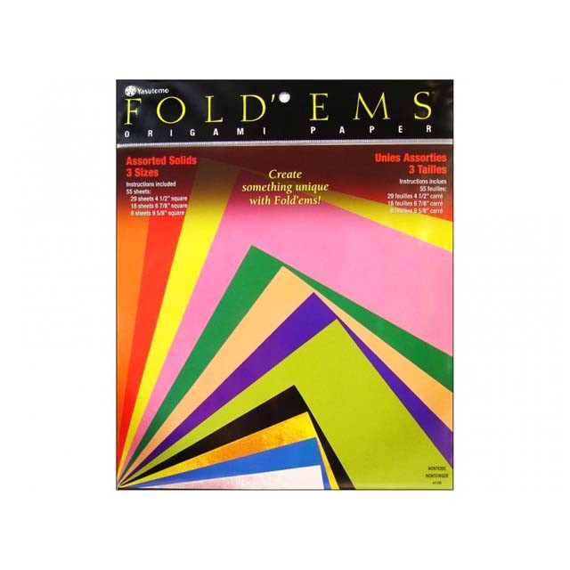 Yasutomo Fold'ems Origami Paper, Assorted Colors
