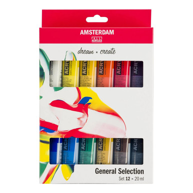 Amsterdam Standard Series 12-Color General Selection Acrylic Paint Set
