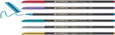 Edding 1200 Metallic Color Pen Set - 6 Pens - Artist & Craftsman Supply