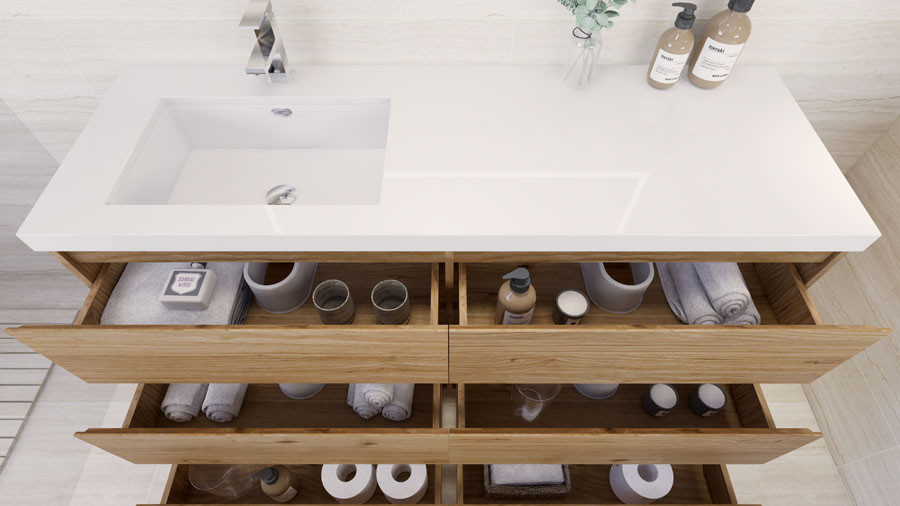 Aron 60" Freestanding with Reinforced Acrylic Left Sink