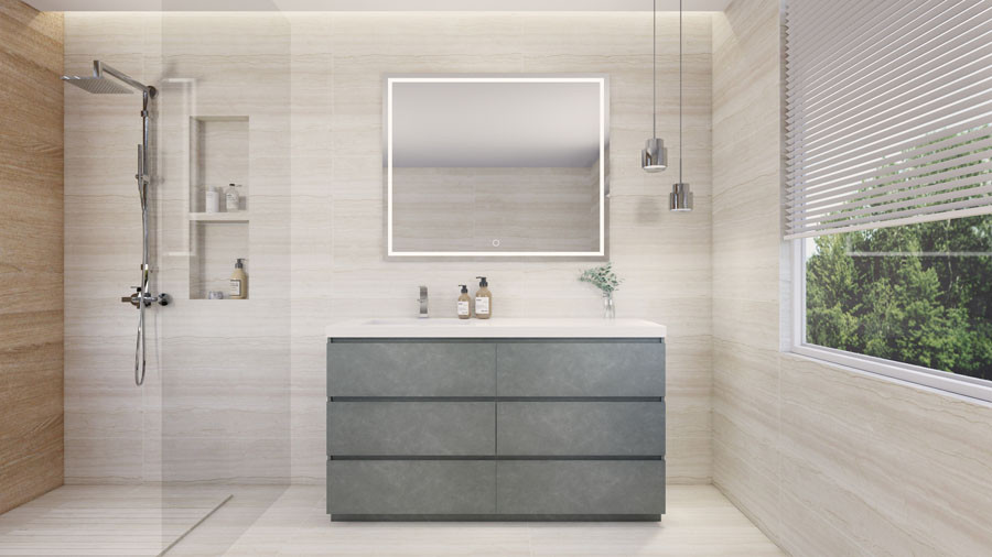 Aron 60" Freestanding with Reinforced Acrylic Left Sink