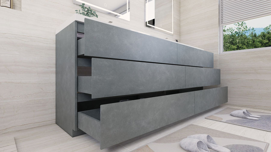 Aron 84" Freestanding with Reinforced Acrylic Double Sink