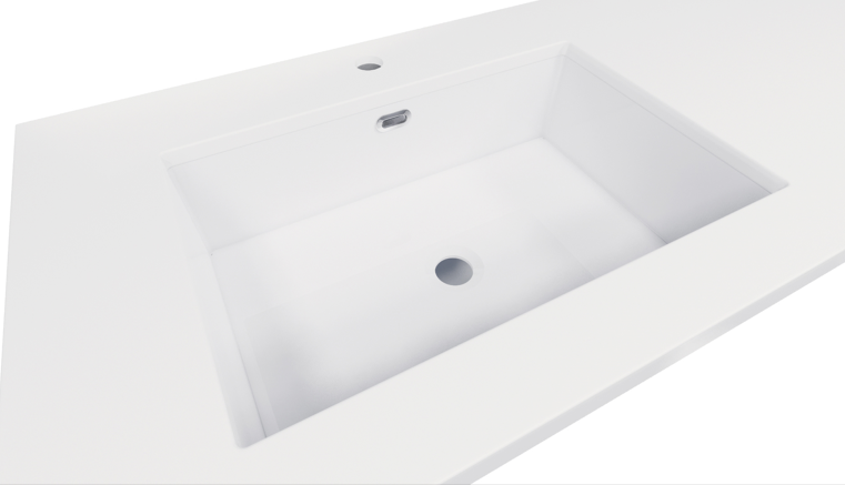 Royal 60" Acrylic Top in Hight Gloss White (Left Sink)