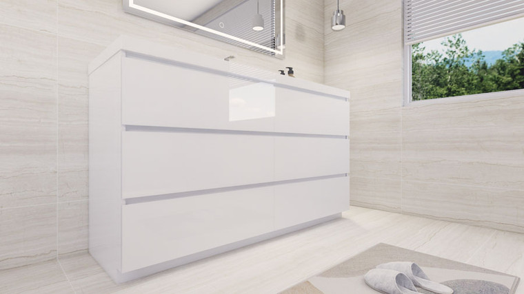 Aron 60" Wall Mounted With Reinforced Acrylic Single Sink