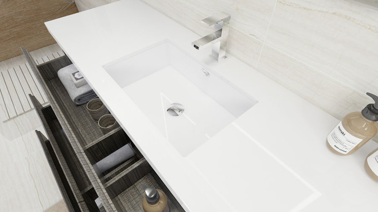 Aron 60" Wall Mounted With Reinforced Acrylic Single Sink
