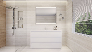 Aron 60" Wall Mounted With Reinforced Acrylic Single Sink