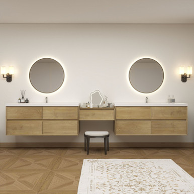 King Set 150" Floating Vanity & Table Set (60S" + 30" + 60S")