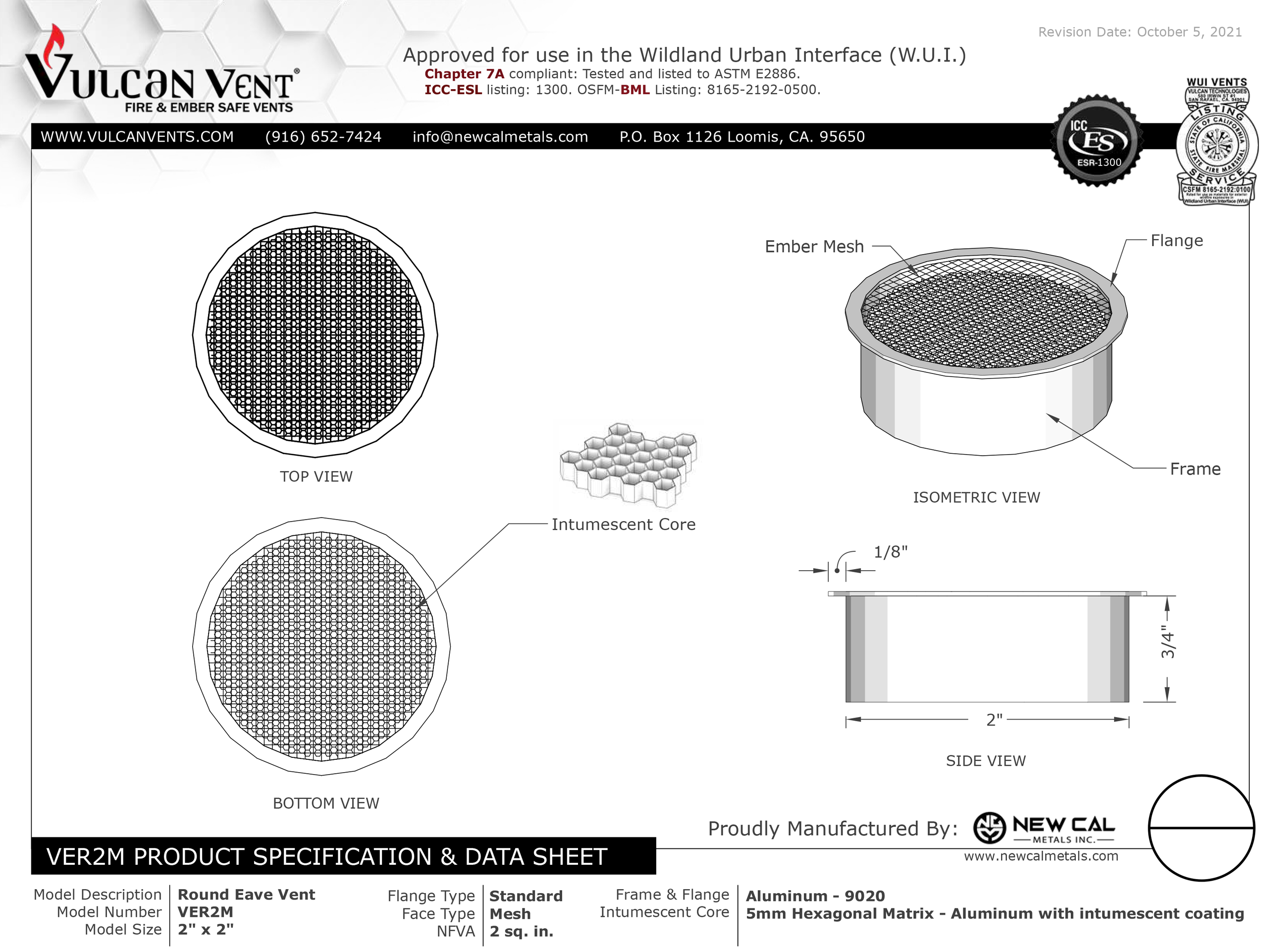 Vulcan 2" Flange Mesh Vent | Primo Supply