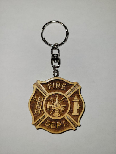 Fire Service Handmade Wood Keychain 2" | Primo Supply