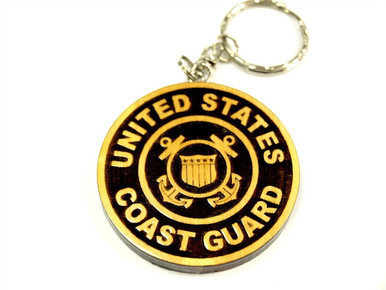 US Coast Guard Handmade Wood Keychain 2" | Primo Supply