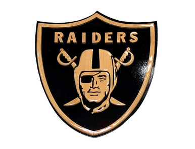 13" Raiders Shield Handmade Wood Plaque | Primo Supply