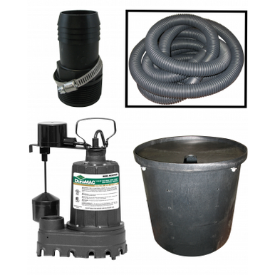 Sump Pump Kit 3/10hp Poly Basin Cover Hose Float | Primo