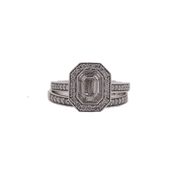 14K W/Gold 1.00ct Diamonds Octagon Shape Bridal Set - King Johnny ...