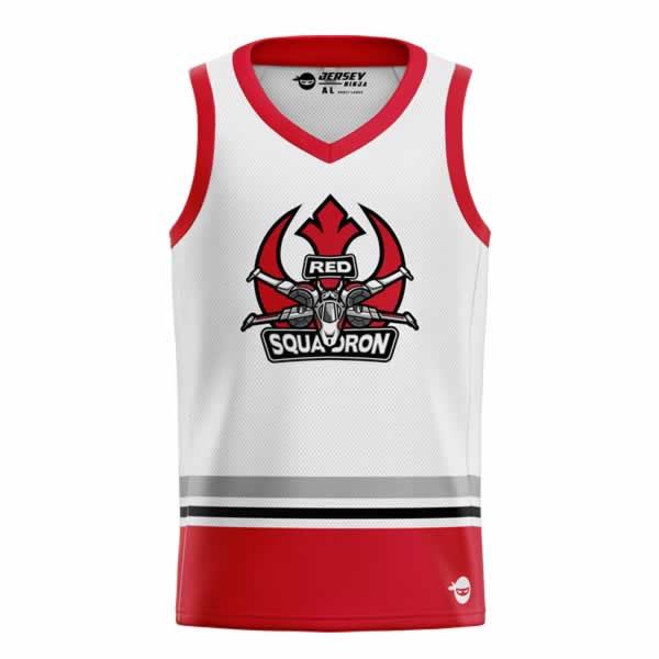 Jersey Ninja - Red Squadron White Performance Tank