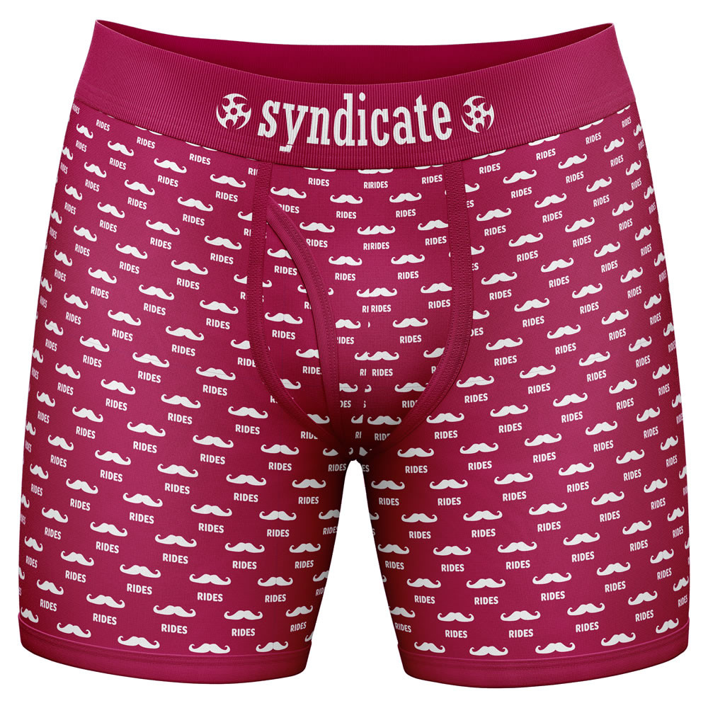 Mustache Rides Performance Flex Boxer Briefs - Rasperry