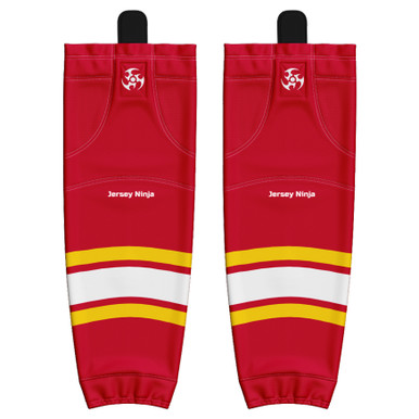 Jersey Ninja - Calgary Flames Home Pro Style Hockey Socks