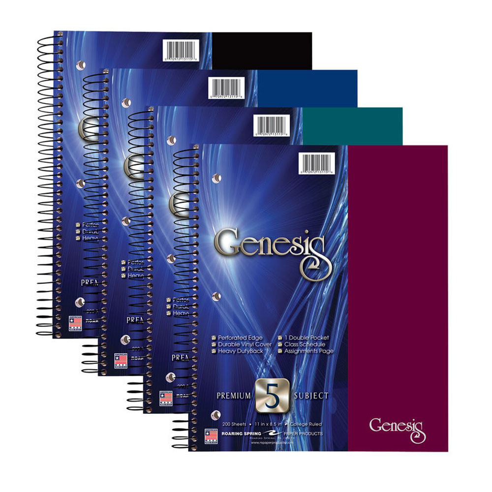 Genesis Premium 5 Subject Notebook (Random Color Shipped)