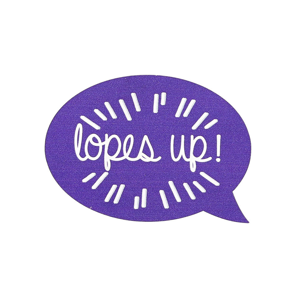 Purple Lopes Up Speech Bubble Magnet