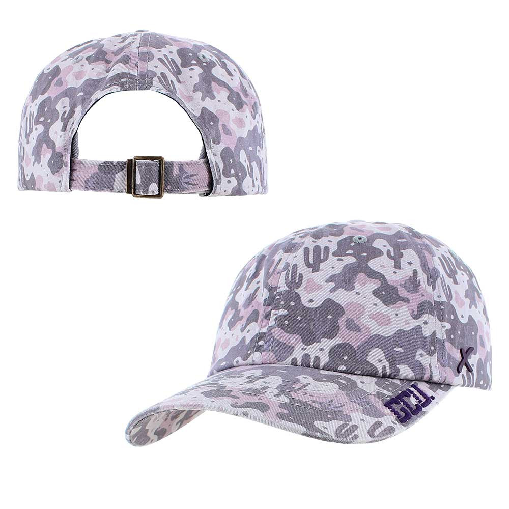 CAPX Gray and Pink Cactus Camo GCU Strapback Hat