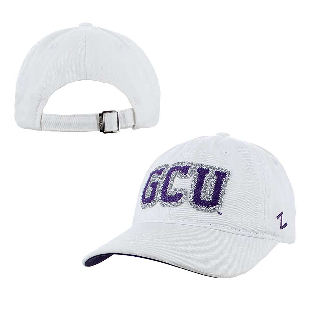Zephyr White Glitter GCU Strapback Hat