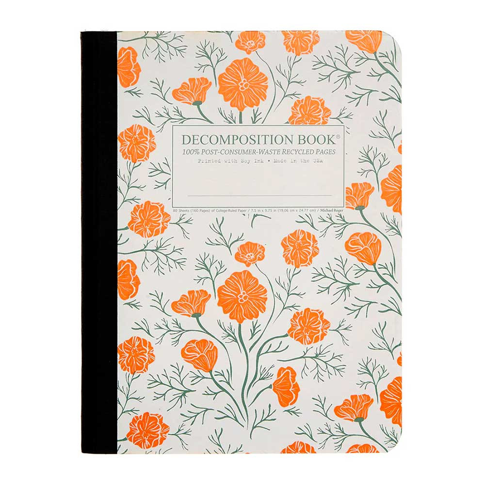 Tape Bound Decomposition Book College Ruled 80 Sheets - Floral Collection