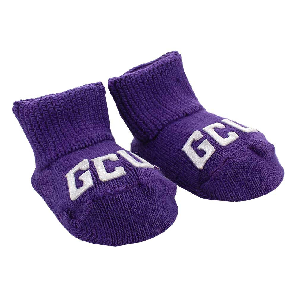 Creative Knitwear Purple GCU Newborn Booties