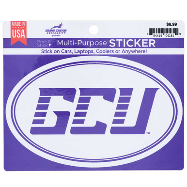 White and Purple GCU Oval Sticker