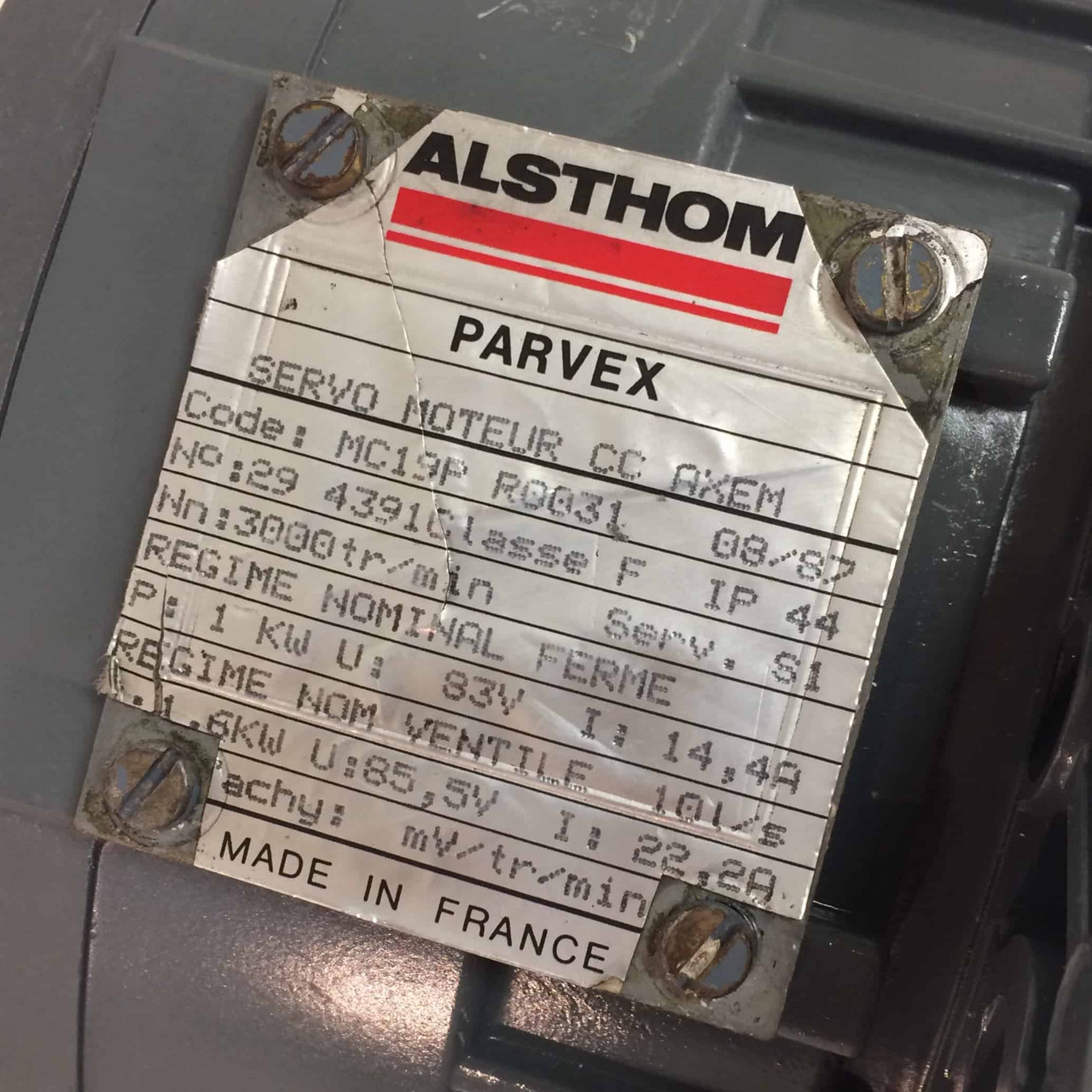 AXEM DC Servo Motor MC19P-R0031 Alsthom Parvex MC19PR0031 *New Other ...