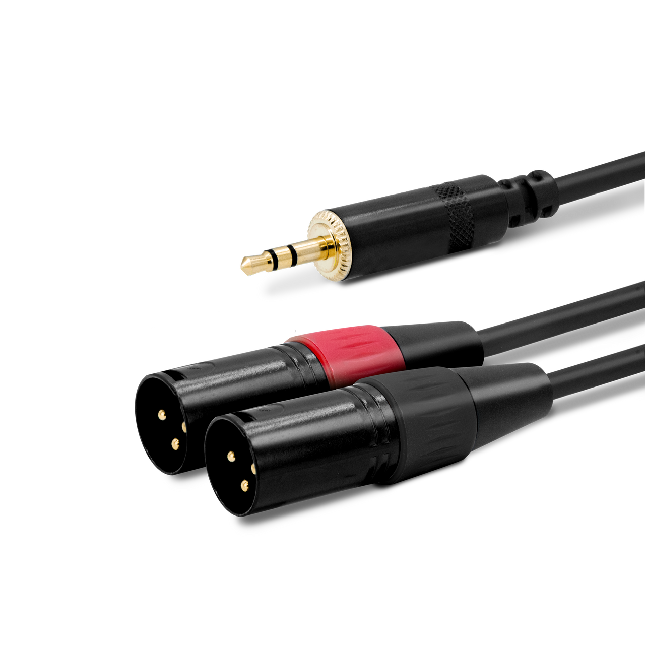 SuperFlex GOLD (2) XLR Male to (1) 3.5mm Stereo Y Patch Cable