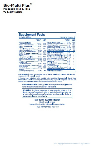 Bio-Multi Plus, 270 Tablets - Biotics Research - The Drugless Doctor