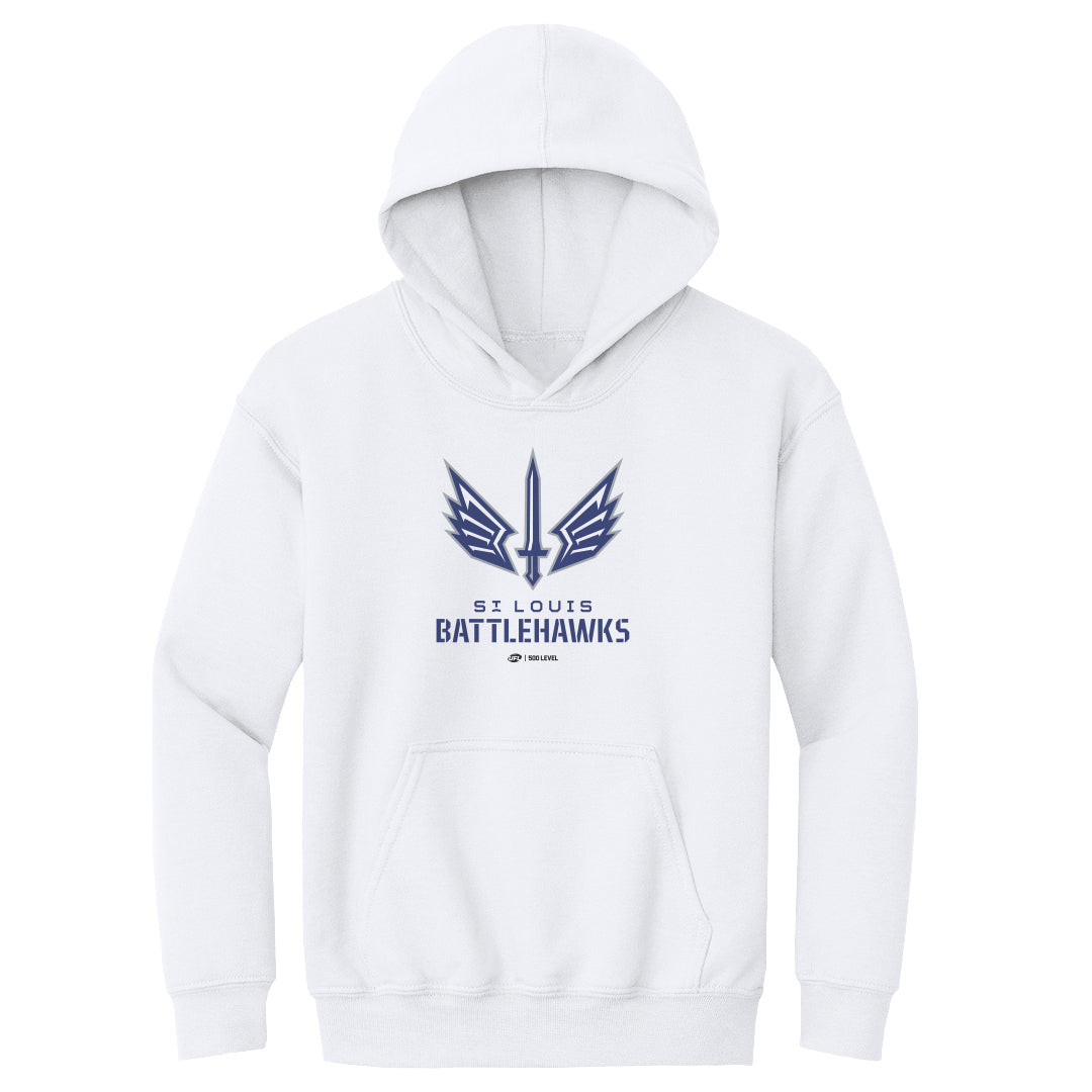 St. Louis Battlehawks Primary Logo White Men's Hoodie - ShopTheUFL