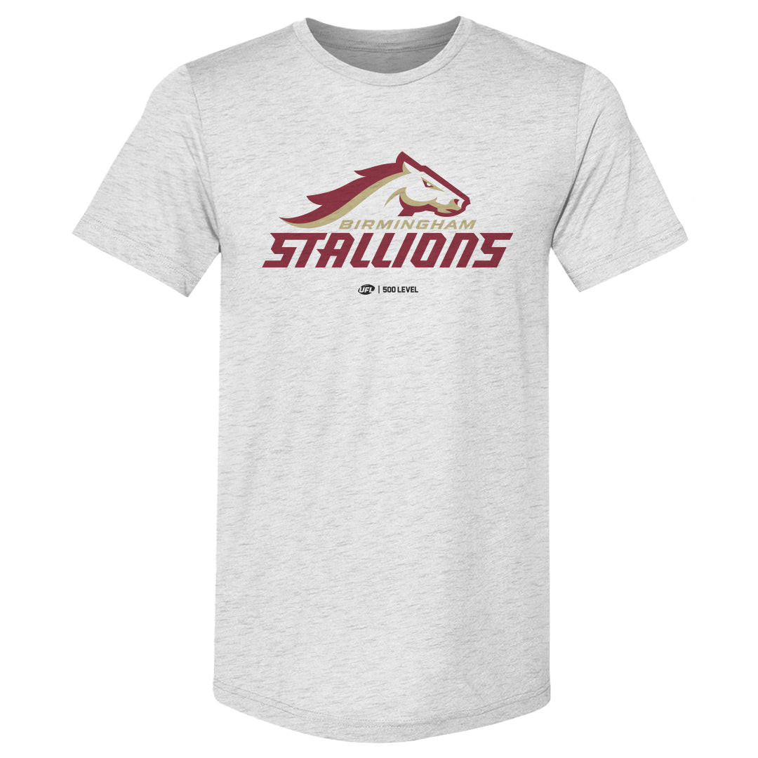 Birmingham Stallions Primary Logo Heather Cardinal Men's Premium T ...