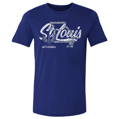 St. Louis Battlehawks State Map Royal Blue Men's Cotton T-Shirt ...