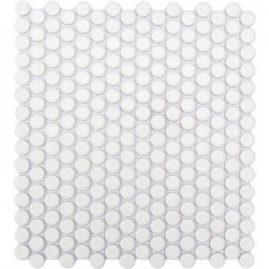 Roca CC Mosaics Penny Round Matte White 12 x 12 Mosaic | Milford Tile ...