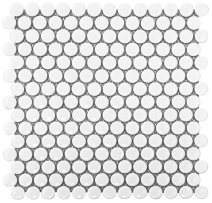 Arvex Penny Round White Matte | Milford Tile Supply in Milford, MA