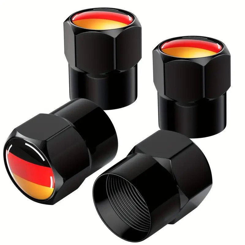 German Flag Valve Cap Set Hex (set of 4) - Antique Tyres