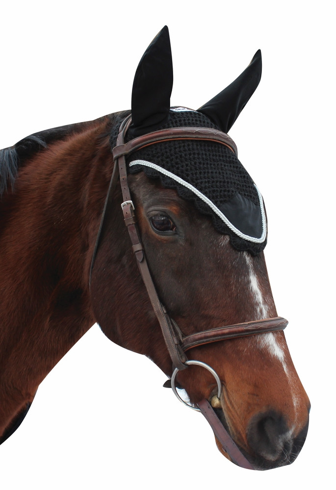 Equine Couture Fly Bonnet With Silver Rope - The Lexington Horse
