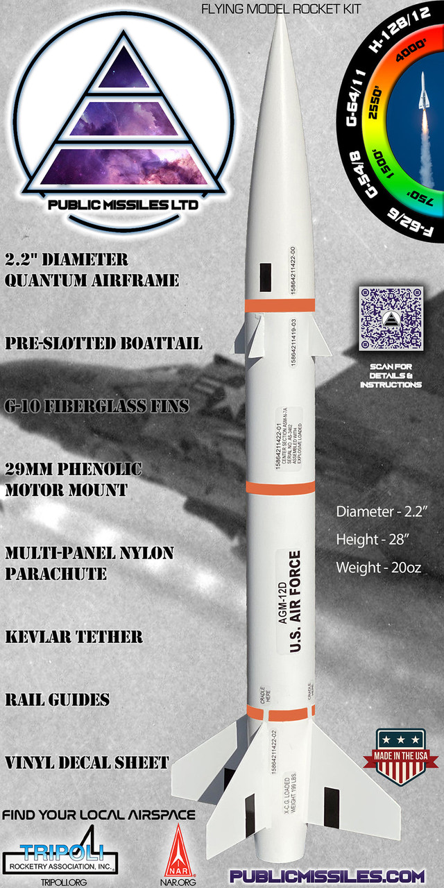Public Missiles PML Flying Model Rocket Kit Bull Puppy 2.1