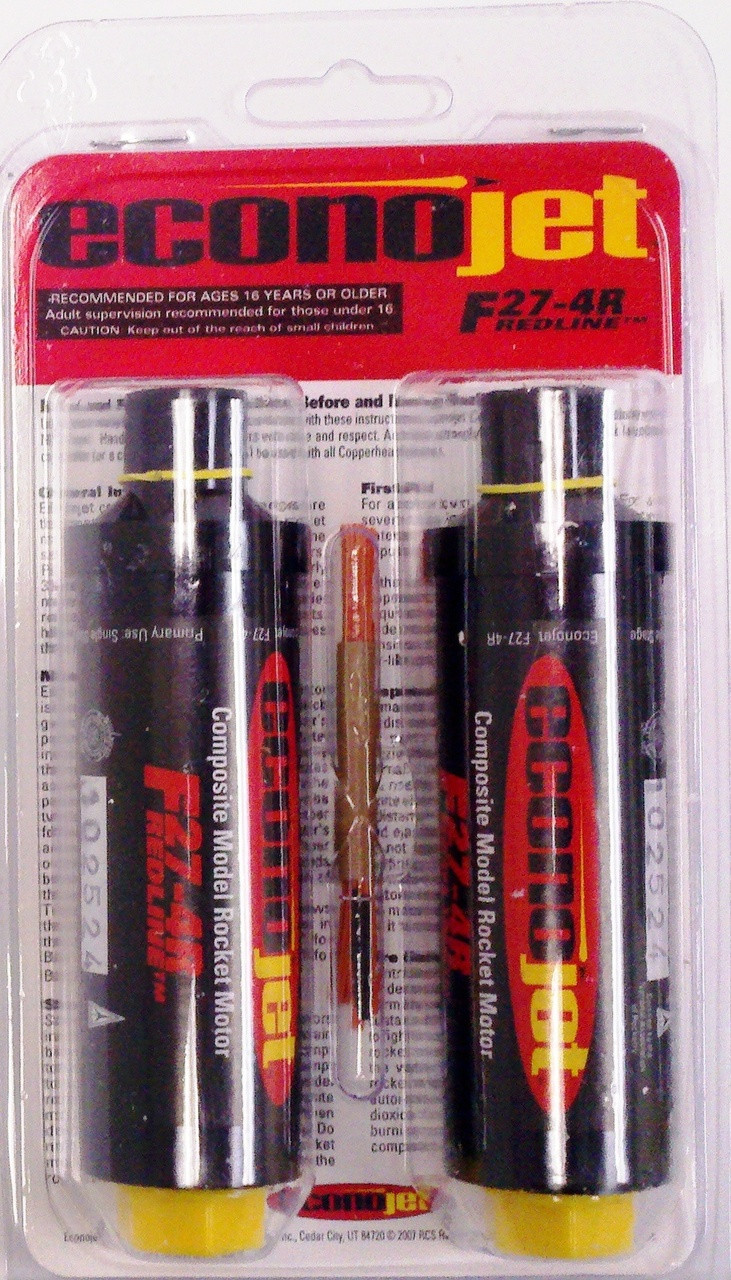 Aerotech 29mm Composite Model Rocket Motor Single Use F27-4R(2pk) AER 62704